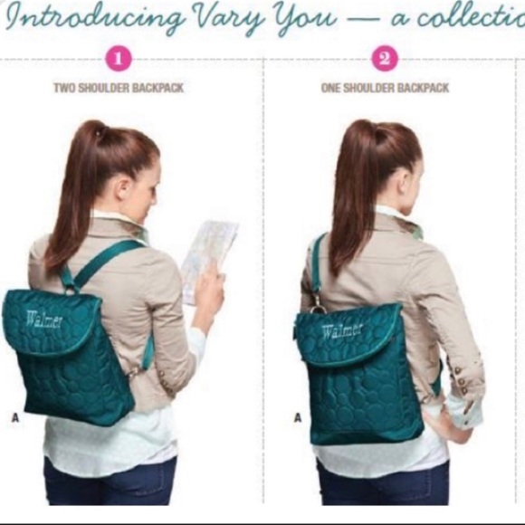 thirty-one | Bags | Thirty One Vary You Backback Purse Green Quilted ...